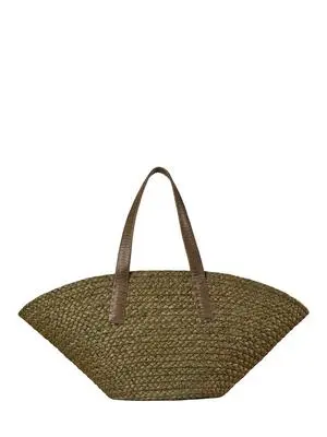 CESTA COLLECTIVE Large Raffia Tote - Olive Grove