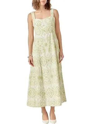 Endless Rose Eyelet Embroidered A-line Dress - Pistachio