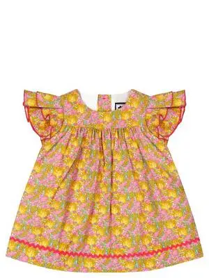 Busy Bees Maeve Ruffle Sleeve Baby Dress - Tropicla Garden