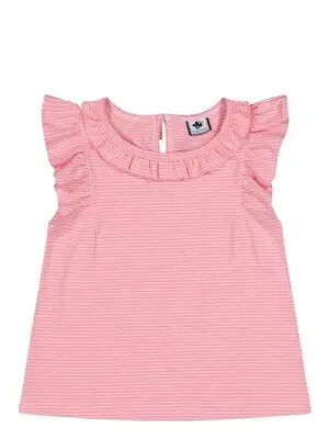 Busy Bees Colette Flutter Sleeve Top - Pink Mini Stripe