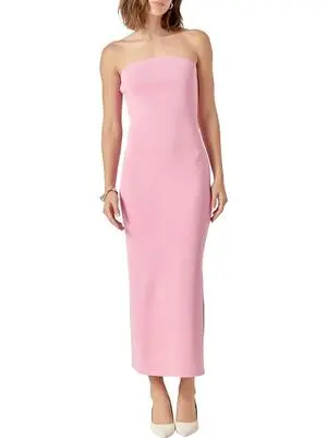 Endless Rose Strapless Knit Midi Dress - Pink