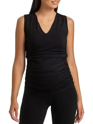 PIETRO BRUNELLI PIETRO BRUNELLI MATERNITY Ruched V-Neck Tank Black