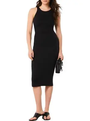 Spanx Smooth Jersey Cutaway Shoulder Midi Dress - Classic Black
