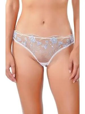 HUIT Boheme Embroidered Tanga - Floral White