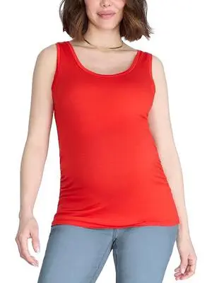 Motherhood Maternity Scoop Neck Side-ruched Tank Top - Red