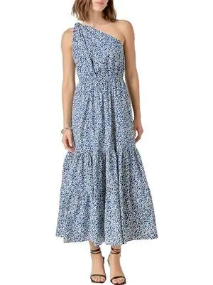 English Factory One-shoulder Fit & Flare Dress - Blue