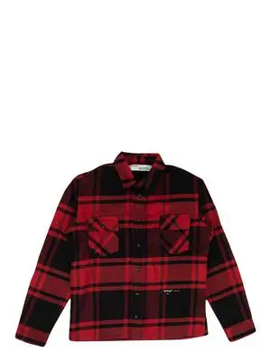 Off-White Luxury Check Button Down Shirt - Red