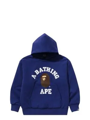 A BATHING APE College Puffy Relaxed Fit Pullover Hoodie - Blue