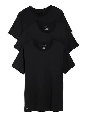 Lacoste Cotton Undershirt Crew Tee 3 Pack - Black