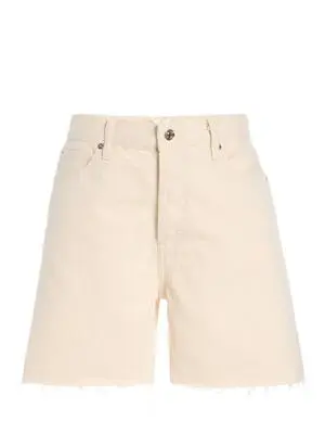 FRAME The Timeless Denim High-rise Shorts - Ivory
