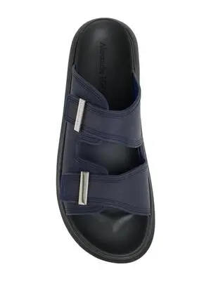 Alexander McQueen Rubber Double-Buckle Sandals Indigo