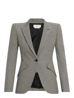 ALEXANDER MCQUEEN McQueen Houndstooth Single-Breasted Jacket