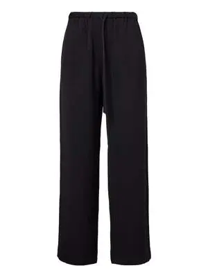 TOTEME Ribbed Knit Wide-leg Pants - Black