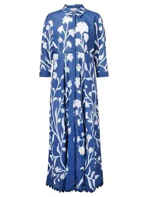 JULIET DUNN Printed Cotton Maxi Dress - Blue
