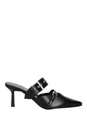 Hugo 70mm Buckled Leather Mules - Black