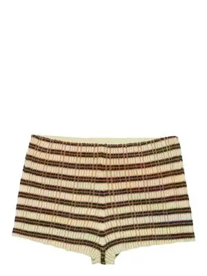 Nanushka Ribbed Knit Shorts - Green