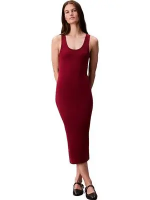 Calvin Klein Calvin Klein Jeans Rib Knit Slip Dress Magenta Jewel