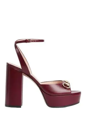 Gucci Horsebit Platform Sandal - Bordeaux