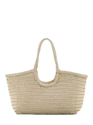 Dragon Diffusion Nantucket Leather Basket Bag - Pearl