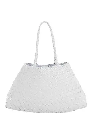 Dragon Diffusion Santa Croce Big Leather Tote Bag White
