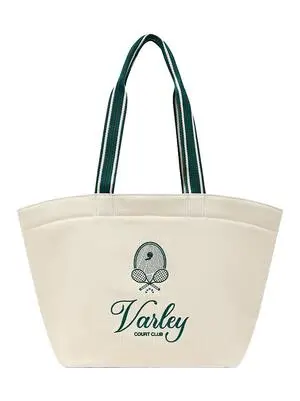 Varley Robinson Canvas Club Tote Bag - Ivory/forest
