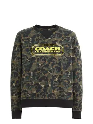 COACH Restored Camo Print Crewneck - Green/black