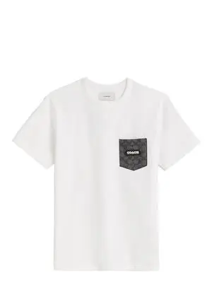 COACH Restored Essential Pocket T-shirt - White/charcoal Signature