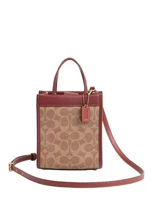 COACH Restored Mini Cashin Tote - Brass/tan/rust