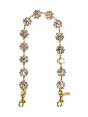 COACH® Short Jewelry Chain Strap - Brass/pink Multi