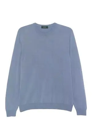 ZANONE Cotton Crew-neck Sweater - Blue