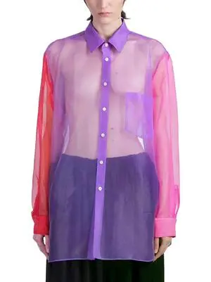 Comme Des Garçons Sheer Shirt - Purple