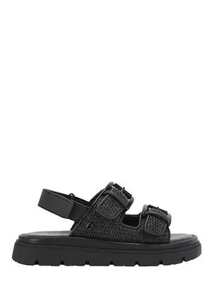 Carvela Pavilion Slingback Raffia Sandals - Black