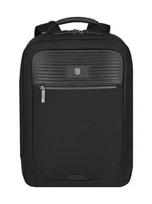 VICTORINOX Mythic Deluxe Leather And Woven Backpack 45cm - Black