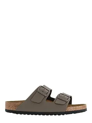 BIRKENSTOCK Arizona Two-Strap Leather Sandals Concrete Gray