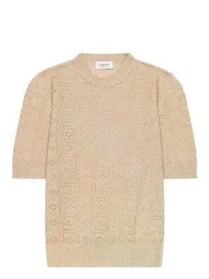 LANEUS Knitted T-shirt - Neutrals
