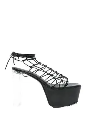 Rick Owens 130mm Web Platform Sandals - Black