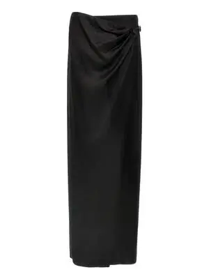 TOM FORD Leather Belted Maxi Skirt - Black