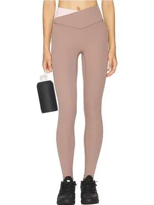 P.E Nation Wander Full Length Legging In Taupe - Clay & Chalk Pink