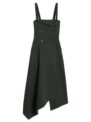 A.L.C. Scarlett Asymmetric Midi Dress - Dark Green