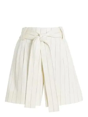A.L.C. Dempsey Pinstriped Canvas Shorts - Ivory