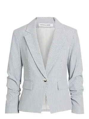 Veronica Beard Aaliyah Dickey Striped Blazer Light Blue