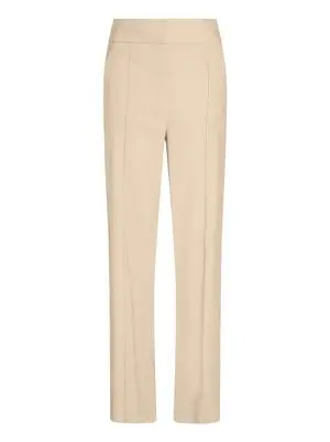 Veronica Beard Cruz Linen-blend Straight-leg Pants - Beige