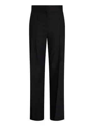 Veronica Beard Cruz Linen-blend Straight-leg Pants - Black