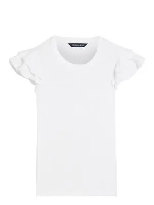 Veronica Beard Akeela Ruffled T-shirt - White