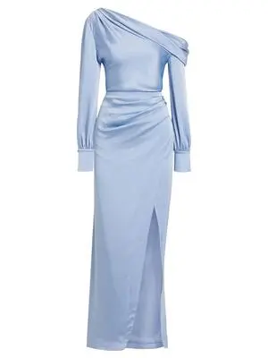 Simkhai Cam One-shoulder Satin-crepe Maxi Dress - Light Blue