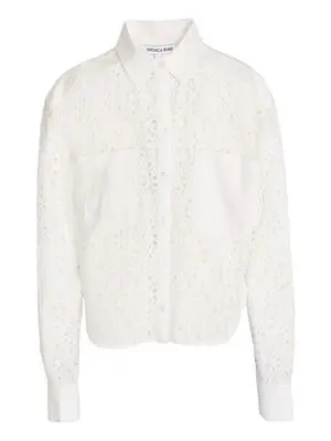 Veronica Beard Aderes Broderie Anglaise Cotton Shirt - Off-white