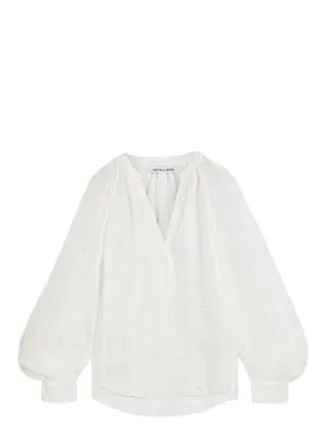 Veronica Beard Jaha Jacquard Blouse - White