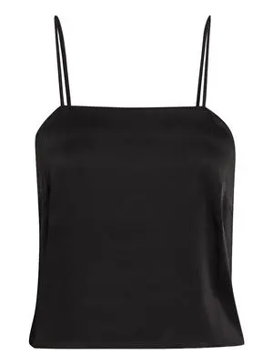Simkhai Vela Cropped Satin Camisole - Black