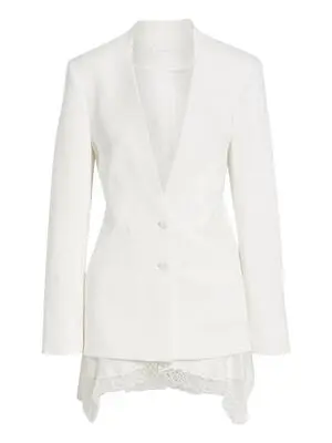 Simkhai Lace-trimmed Crepe Blazer - White