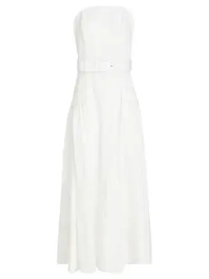 NICHOLAS Belted Linen Maxi Dress - Ivory